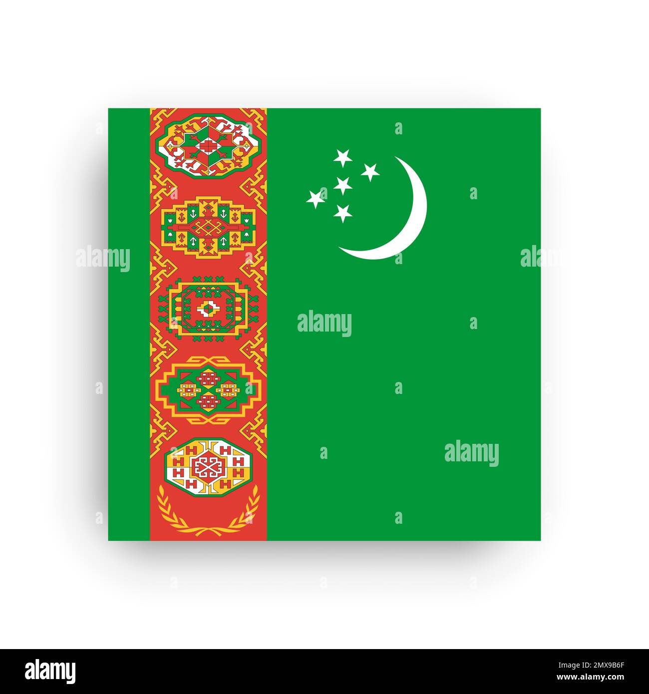 Square vector flag of Turkmenistan Stock Vector Image & Art - Alamy