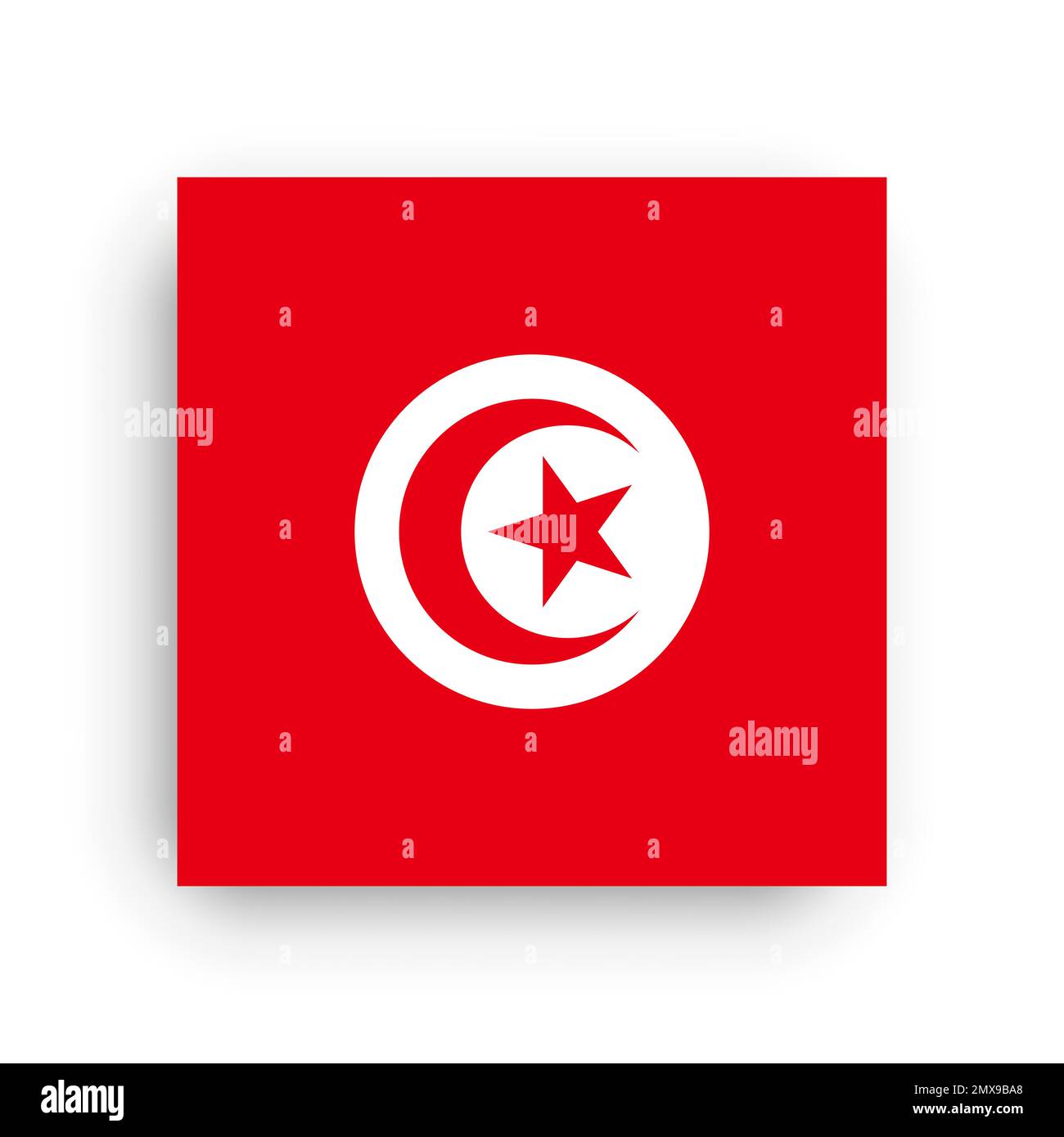 Square vector flag of Tunisia Stock Vector Image & Art - Alamy