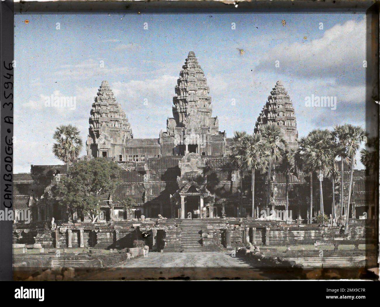 Angkor, Cambodia, Indochina The central part of the three-level pyramid ...