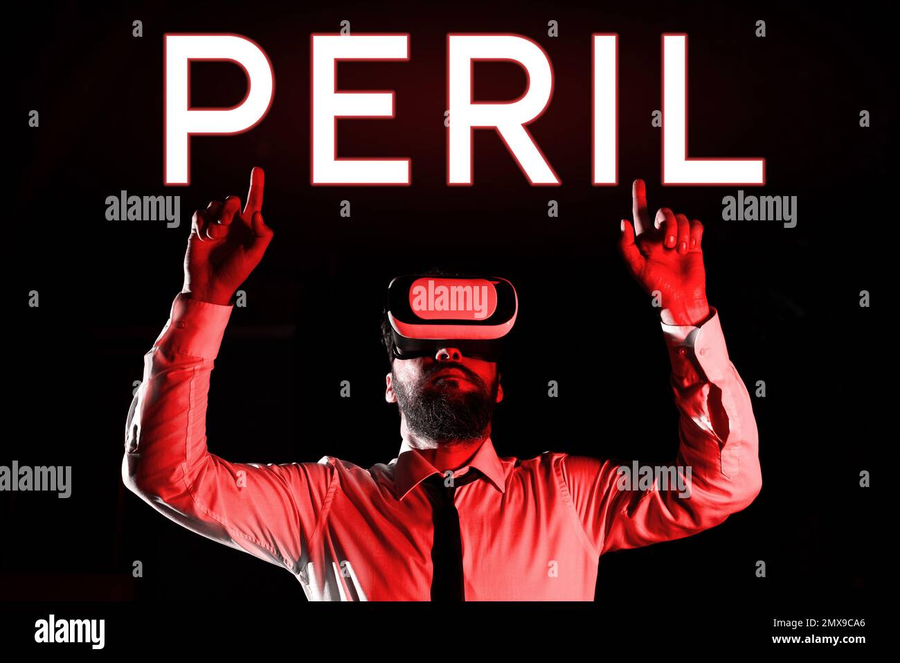 Hand writing sign Peril. Business concept indicates something extremely ...