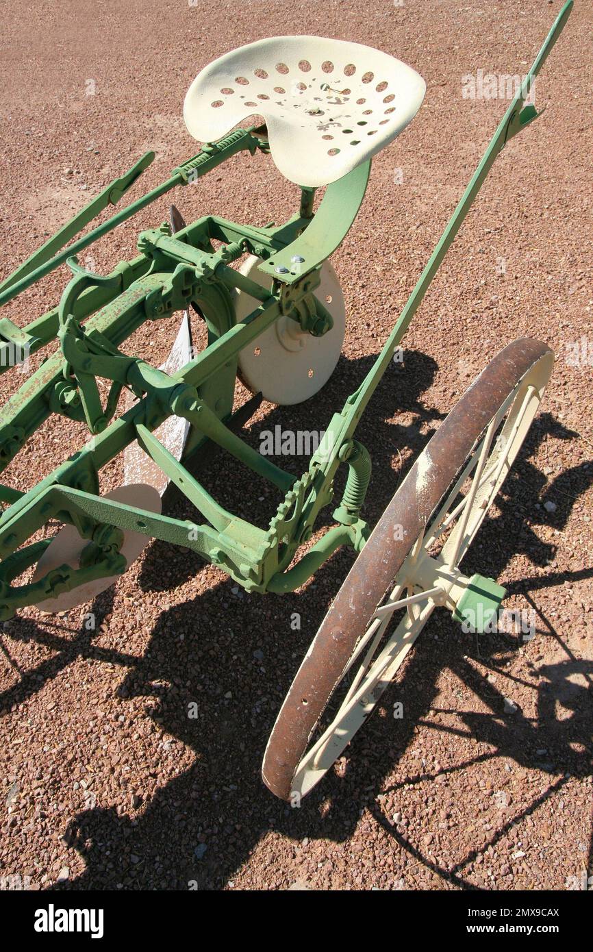 farm and ranch equipment restored Stock Photo - Alamy