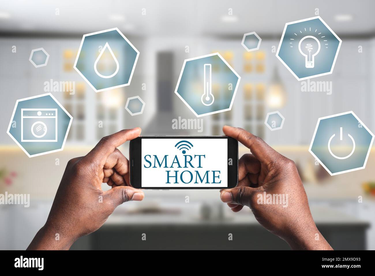 Controlling tv smartphone hi-res stock photography and images - Alamy