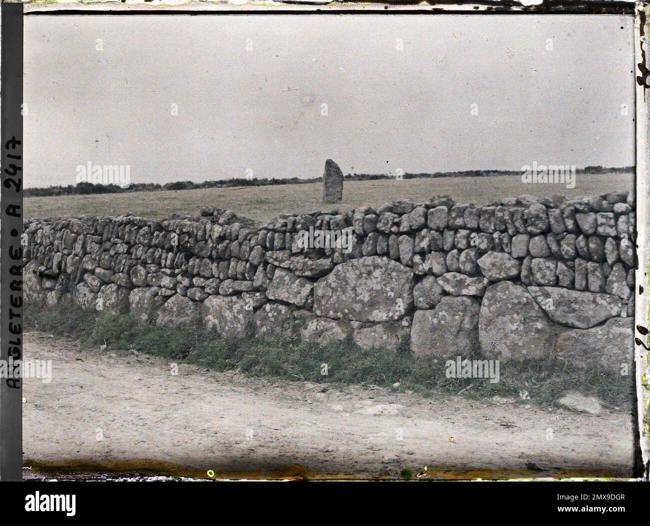 England stone wall at the edge of a path , 1913 - England - Auguste ...