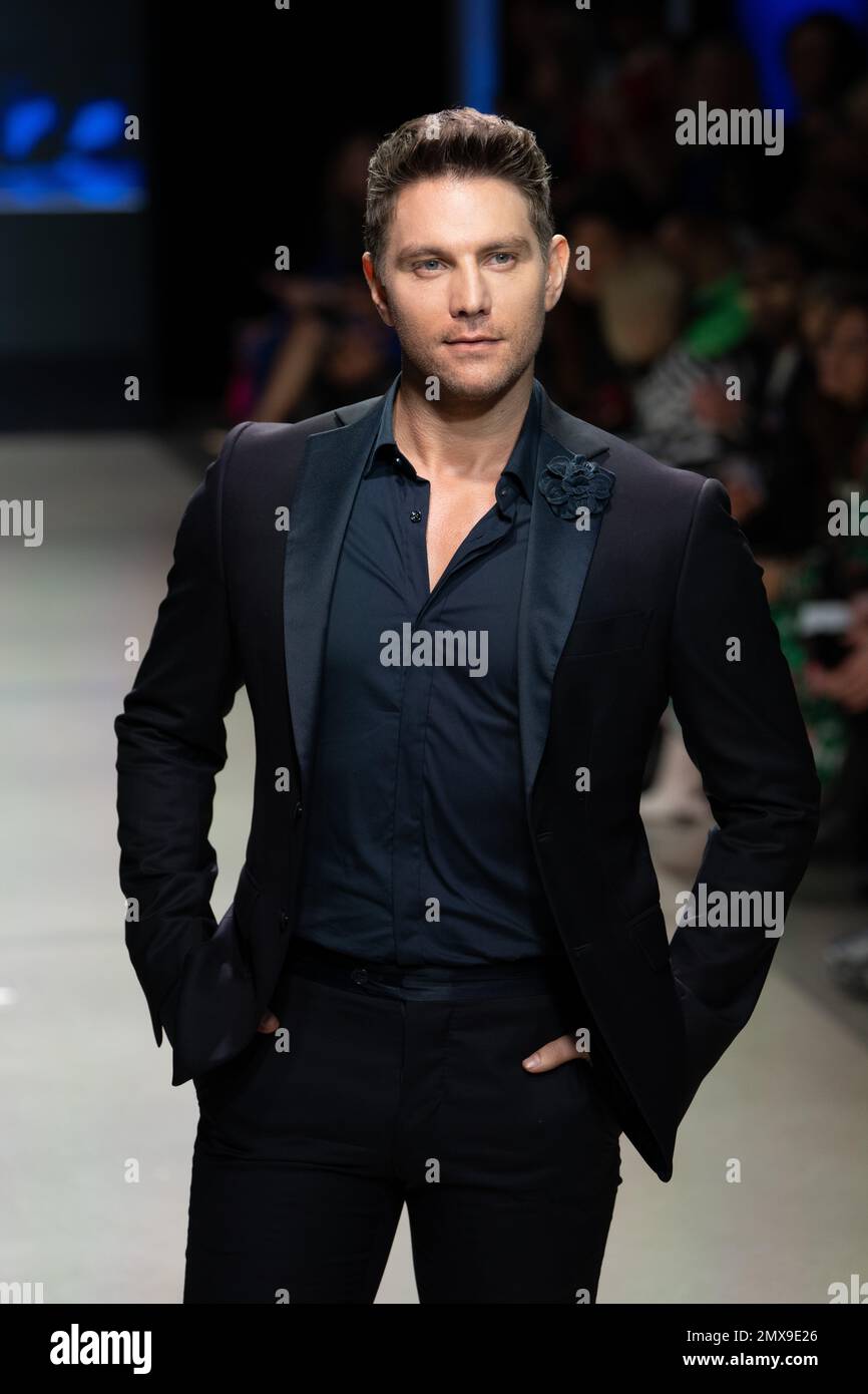 Don Hood walks the 7th Annual Blue Jacket Fashion Show supporting Zero ...