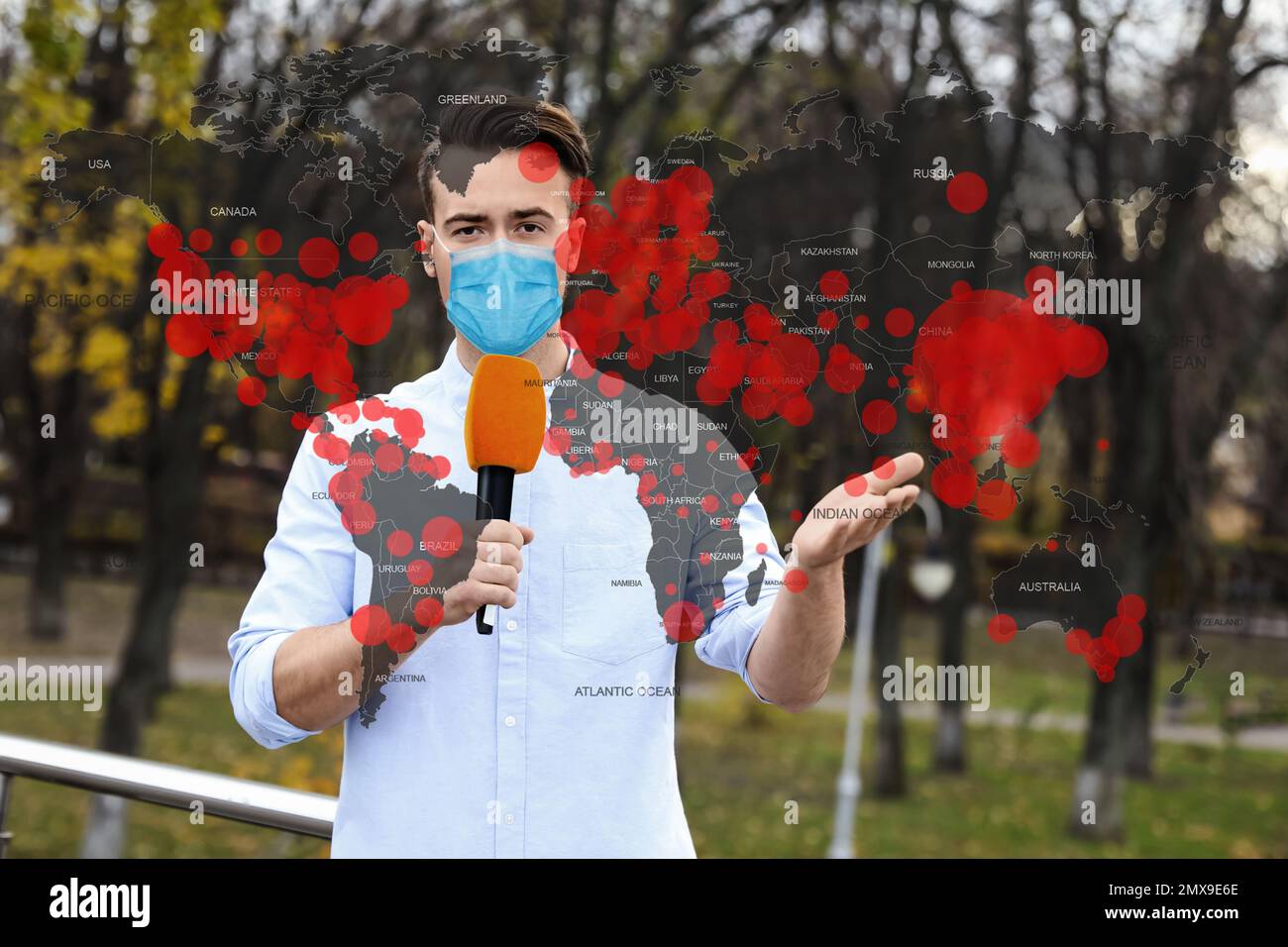 Spread of man world map hi-res stock photography and images - Alamy