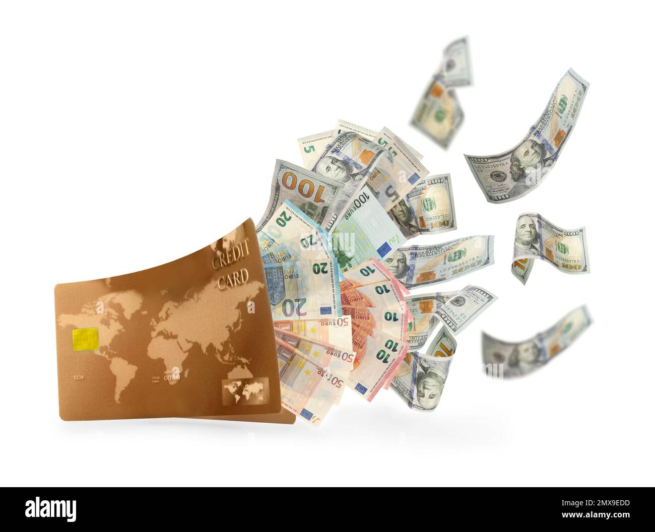 Wallet money flying Cut Out Stock Images & Pictures - Alamy