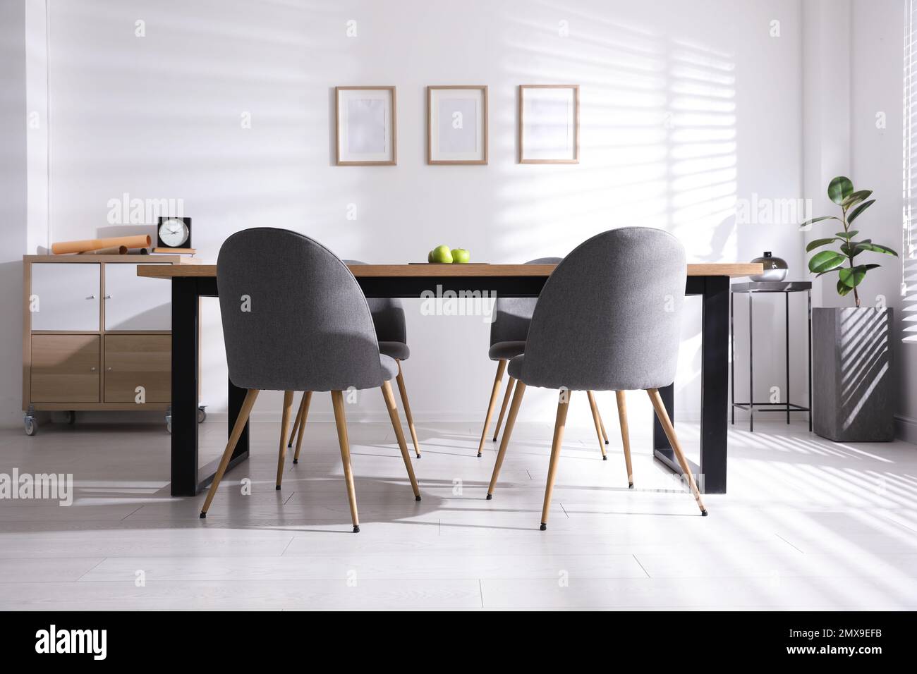 Stylish room interior with table and chairs. Idea for design Stock ...