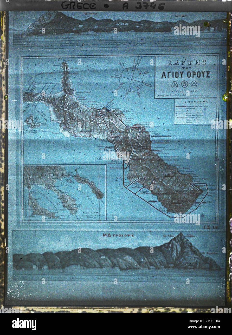 Map of mont athos hi-res stock photography and images - Alamy