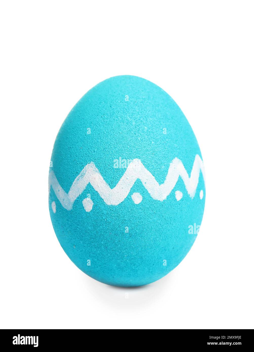 Light blue egg for Easter celebration isolated on white Stock Photo - Alamy