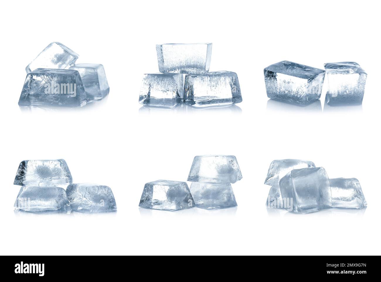 Set of ice cubes on white background Stock Photo - Alamy
