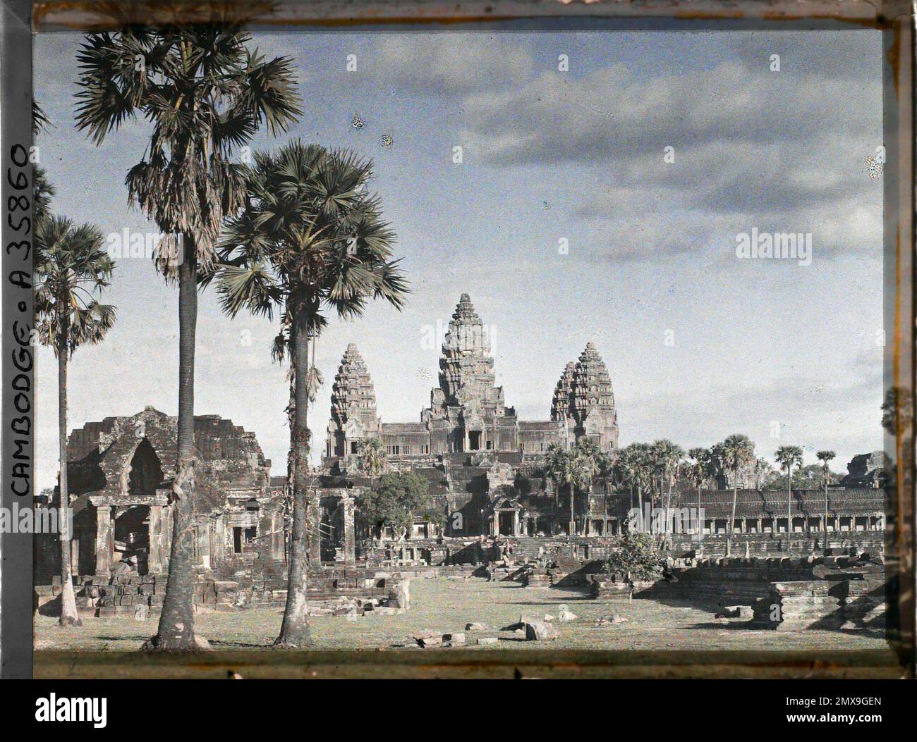 Angkor, Cambodia, Indochina The three-level pyramid forming the Temple ...