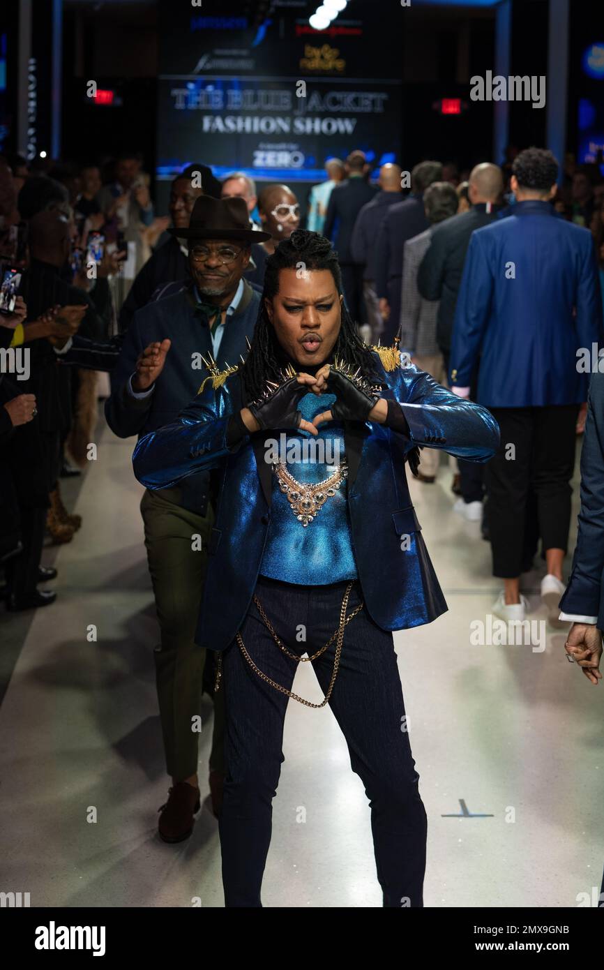 Ty-Ron Mayes walks the 7th Annual Blue Jacket Fashion Show supporting ...