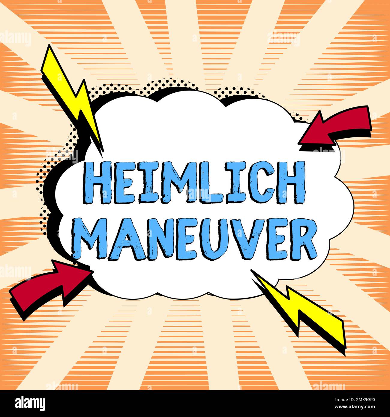 Hand writing sign Heimlich Maneuver. Business showcase application of ...