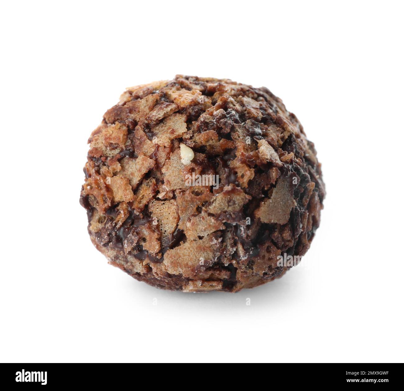 Delicious chocolate candy with waffle crumbles isolated on white Stock ...