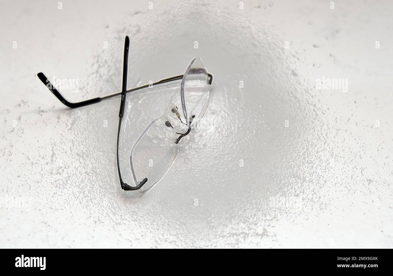 Artistic Rendering of a Pair of perscription glasses that are melting ...