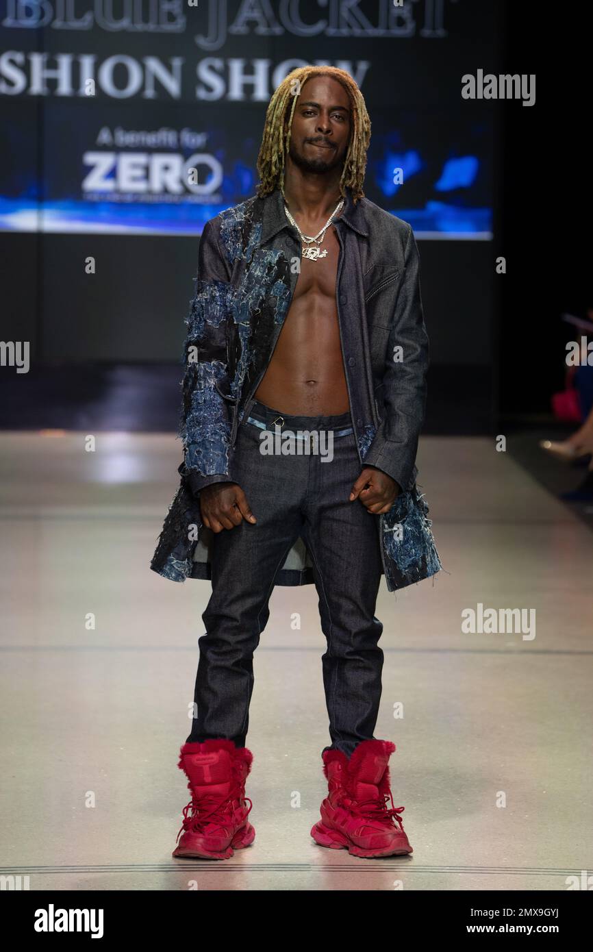 New York, NY on February 1, 2023. Clintn Lord walks the 7th Annual Blue ...