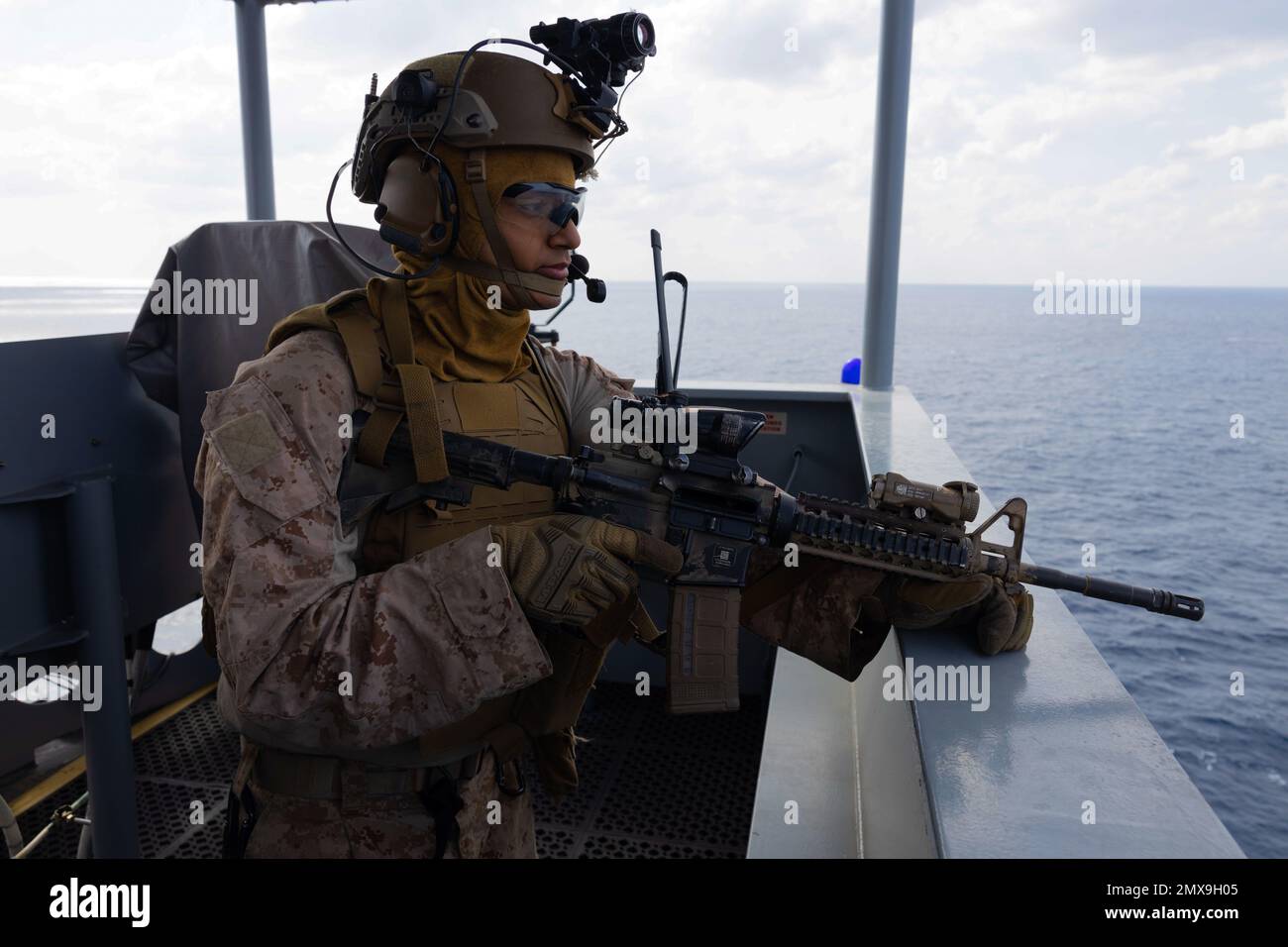 A U.S. Marine with the maritime raid force, 31st Marine Expeditionary ...