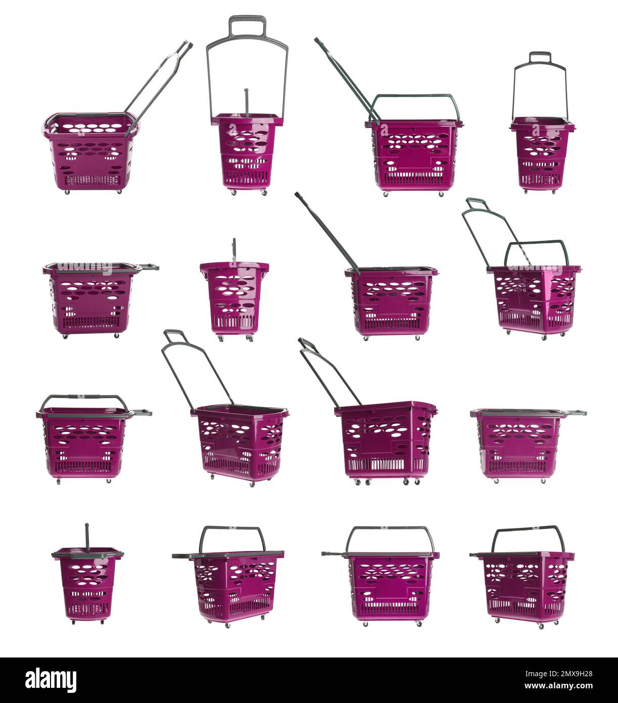Set of shopping baskets on white background Stock Photo - Alamy