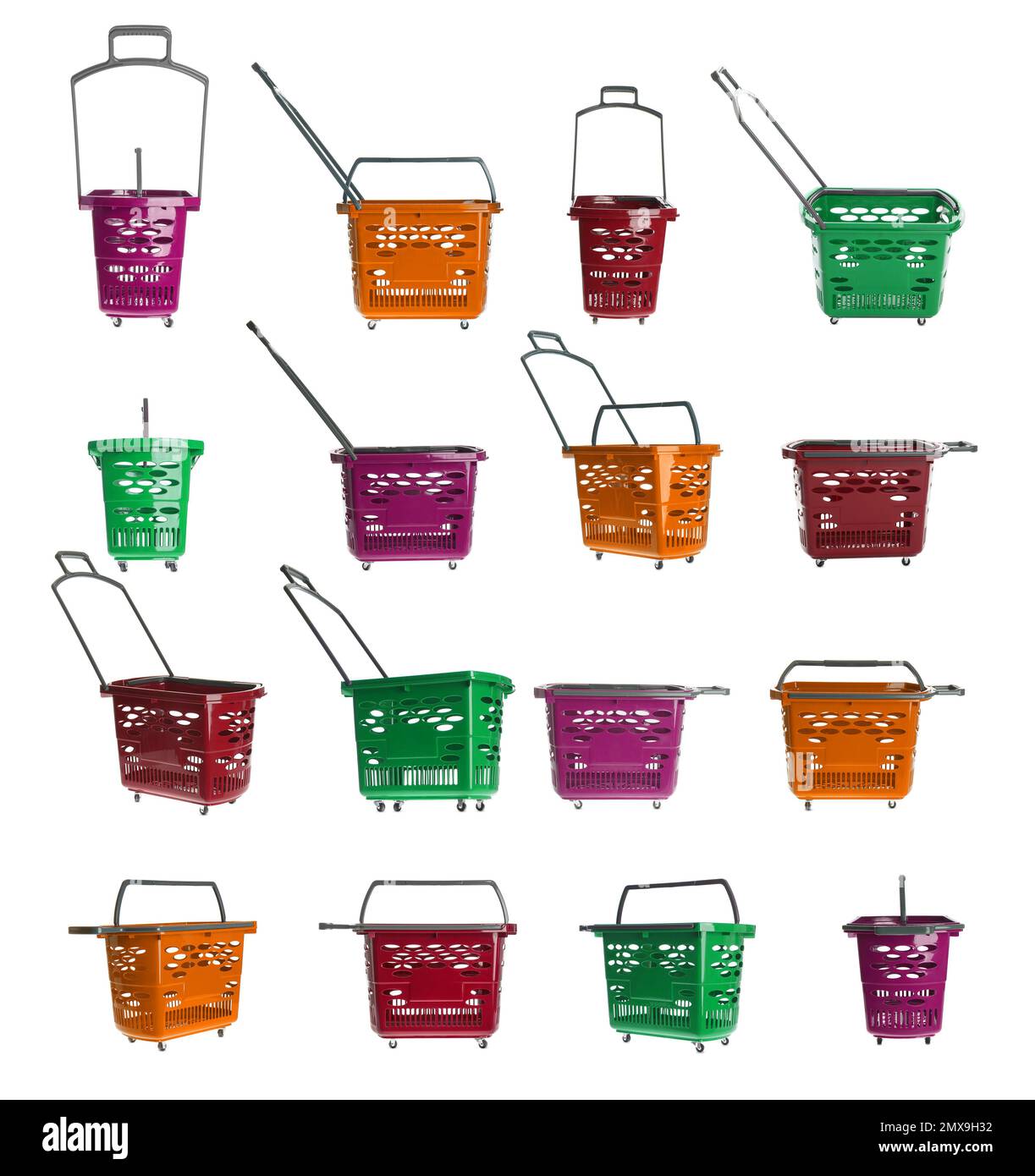 Set of shopping baskets on white background Stock Photo - Alamy
