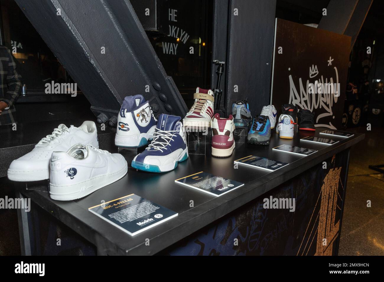 Nets memorabilia on display at Modelo and Brooklyn Nets pop-up gallery ...
