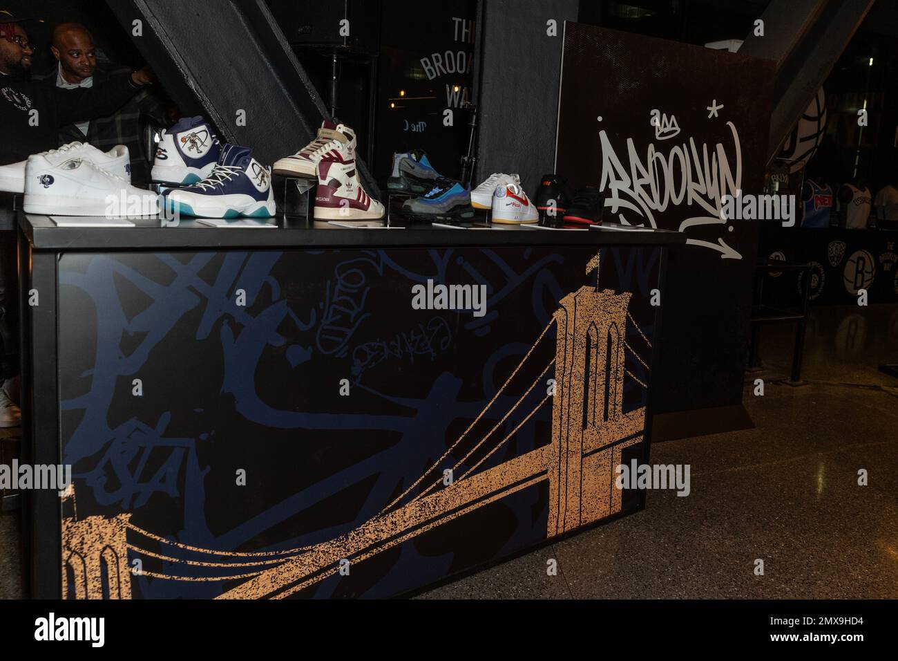 Nets memorabilia on display at Modelo and Brooklyn Nets pop-up gallery ...