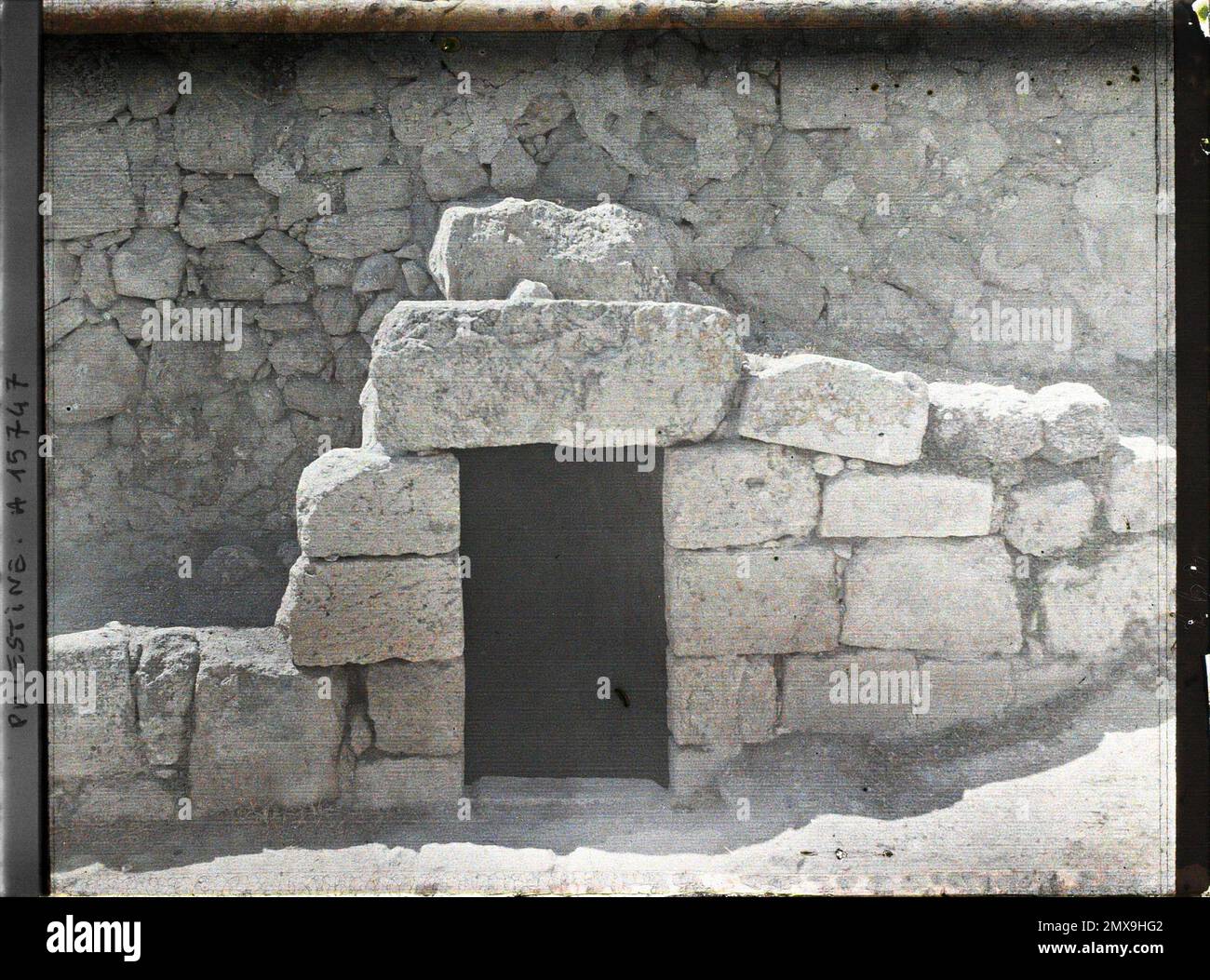 East of Jerusalem, Palestine entrance to the alleged tomb of Lazarus in ...