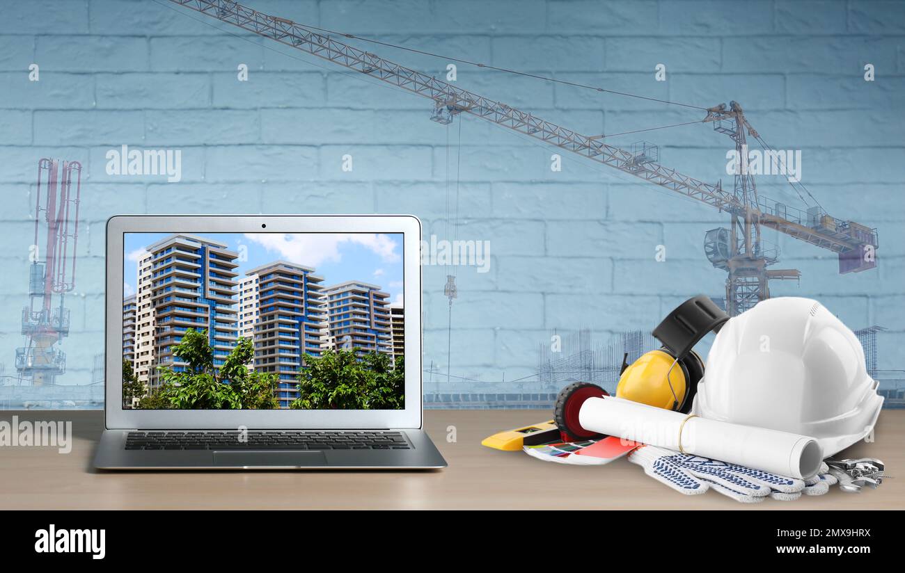 Engineer laptop unfinished buildings hi-res stock photography and ...