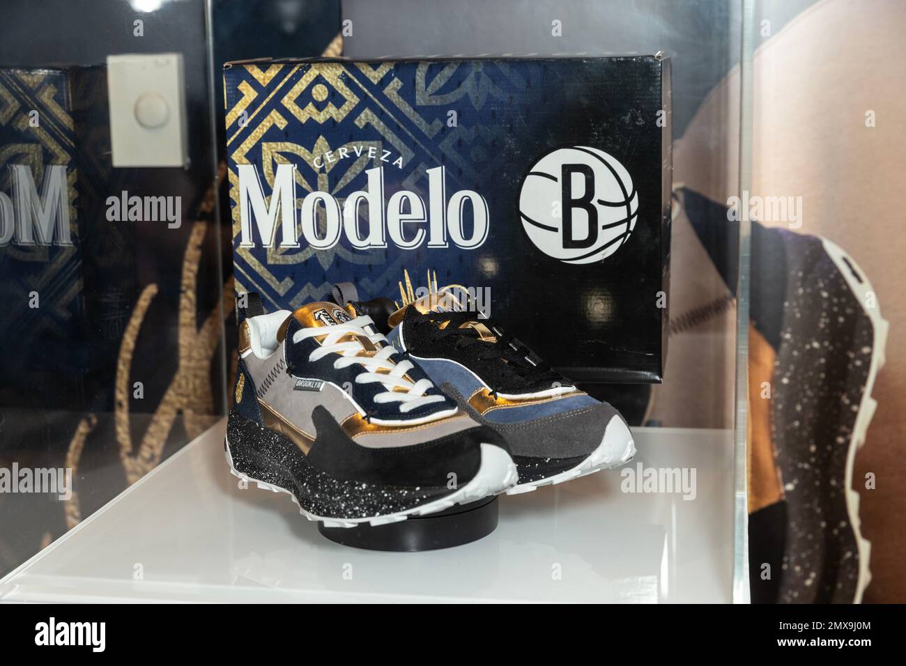 Sneakers by daniel Gamache on display at Modelo and Brooklyn Nets pop ...