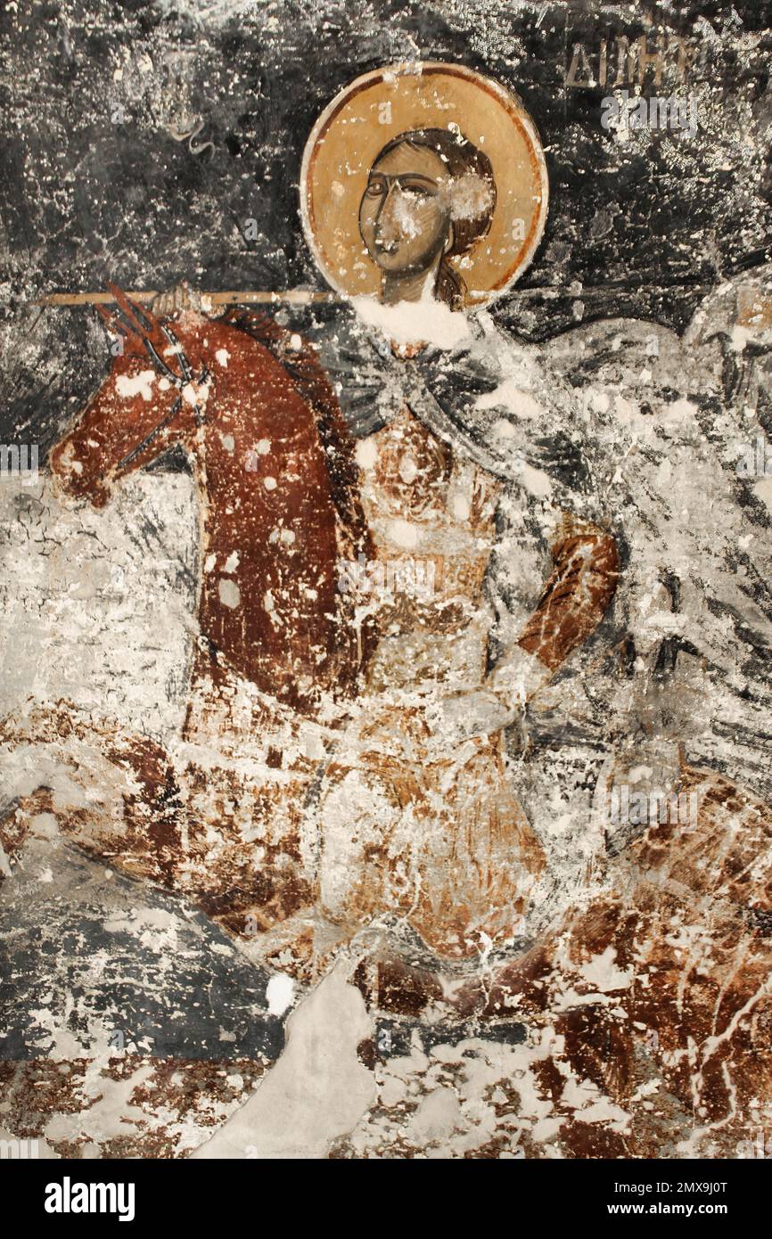 Frescoes featured in the famous Byzantine Church of the Holy Apostles ...