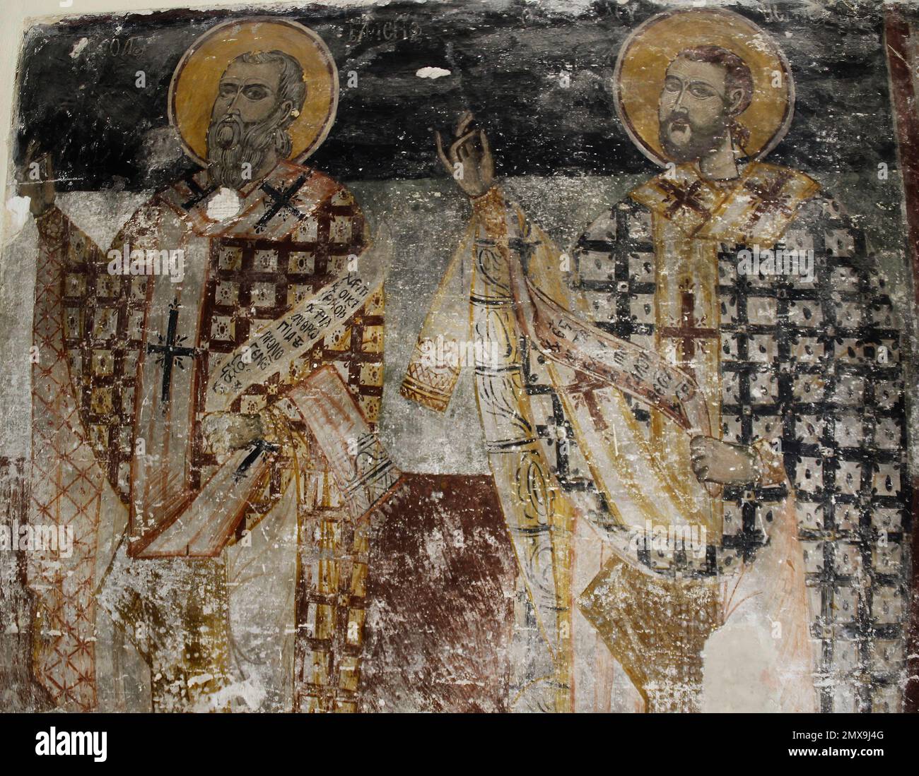 Frescoes featured in the famous Byzantine Church of the Holy Apostles ...