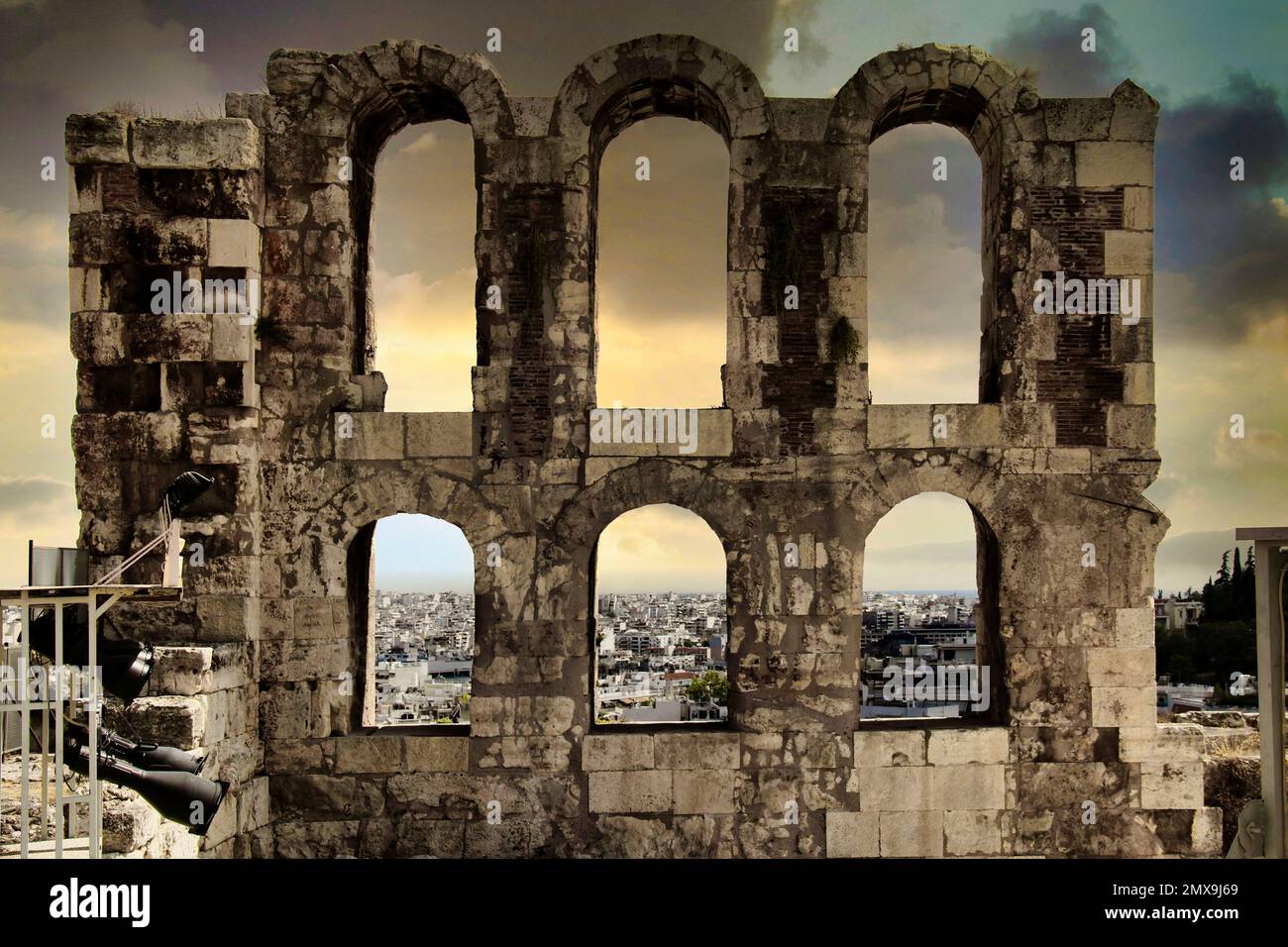 The beautiful Ancient stone theater of the Acropolis of Athens Stock ...