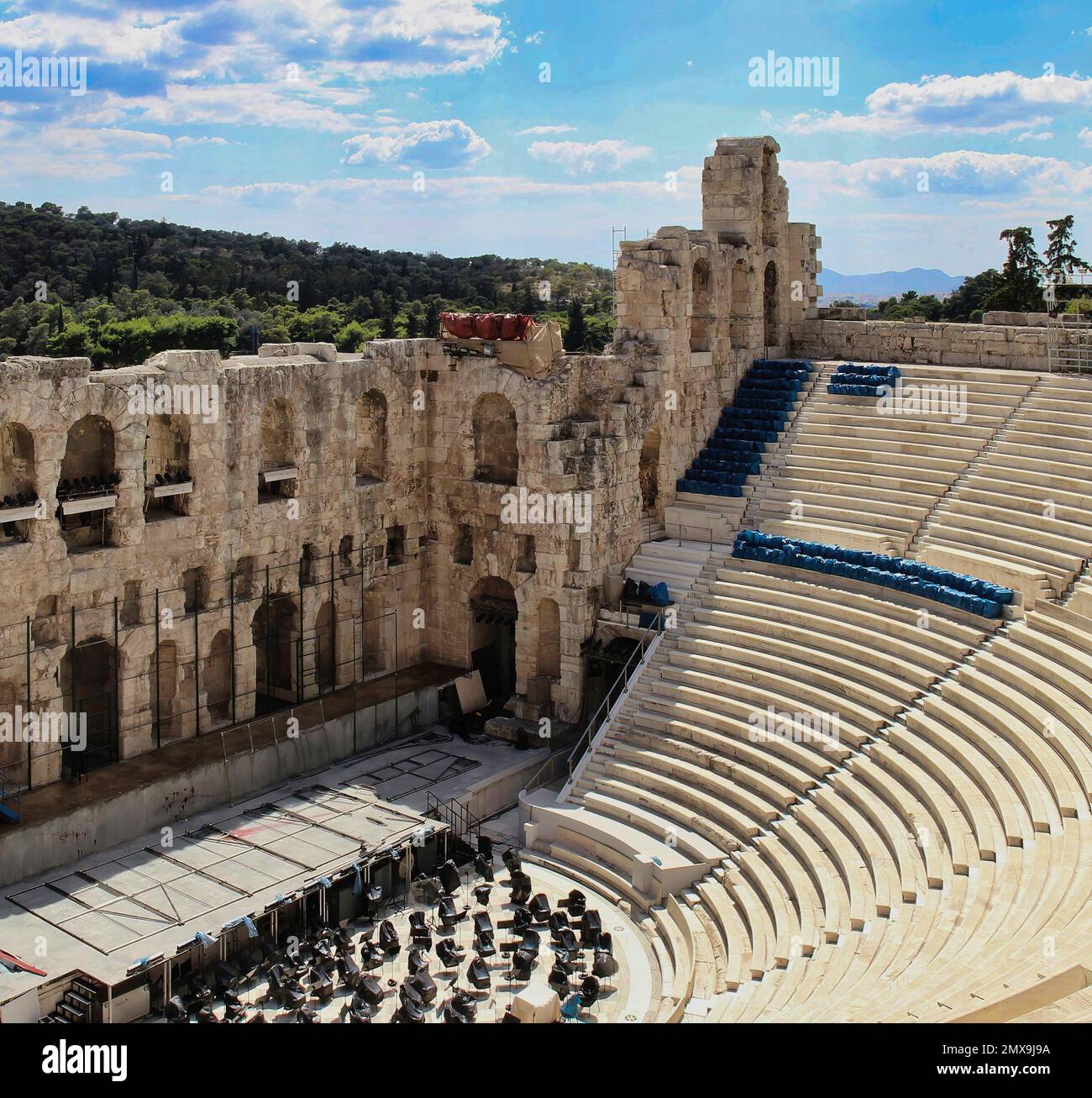 The beautiful Ancient stone theater of the Acropolis of Athens Stock ...