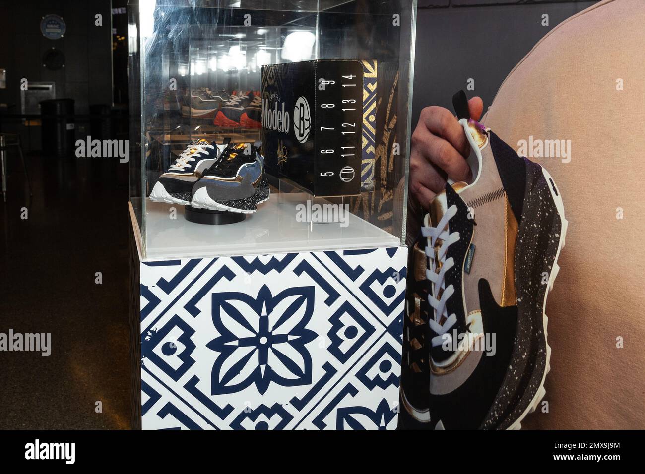 Sneakers by daniel Gamache on display at Modelo and Brooklyn Nets pop ...