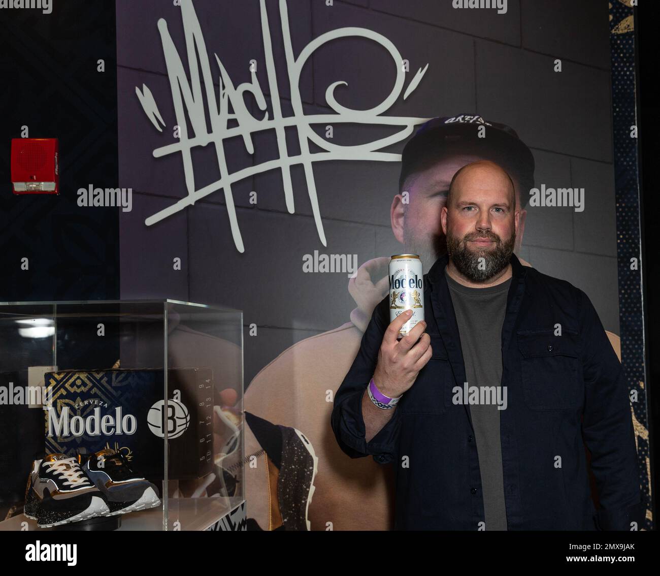 Daniel Gamache attends Modelo and Brooklyn Nets pop-up gallery curated ...