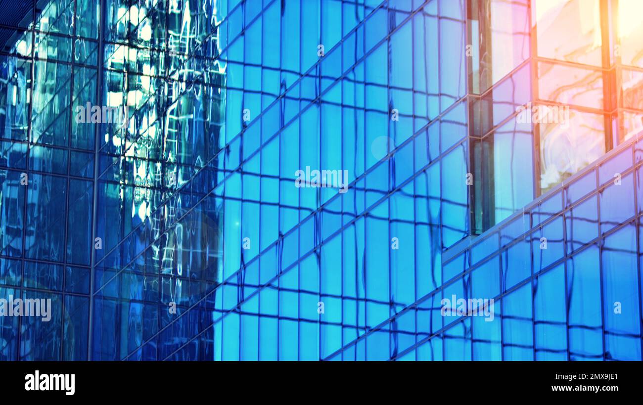 Fragments of building in business district of modern city. High-rise ...