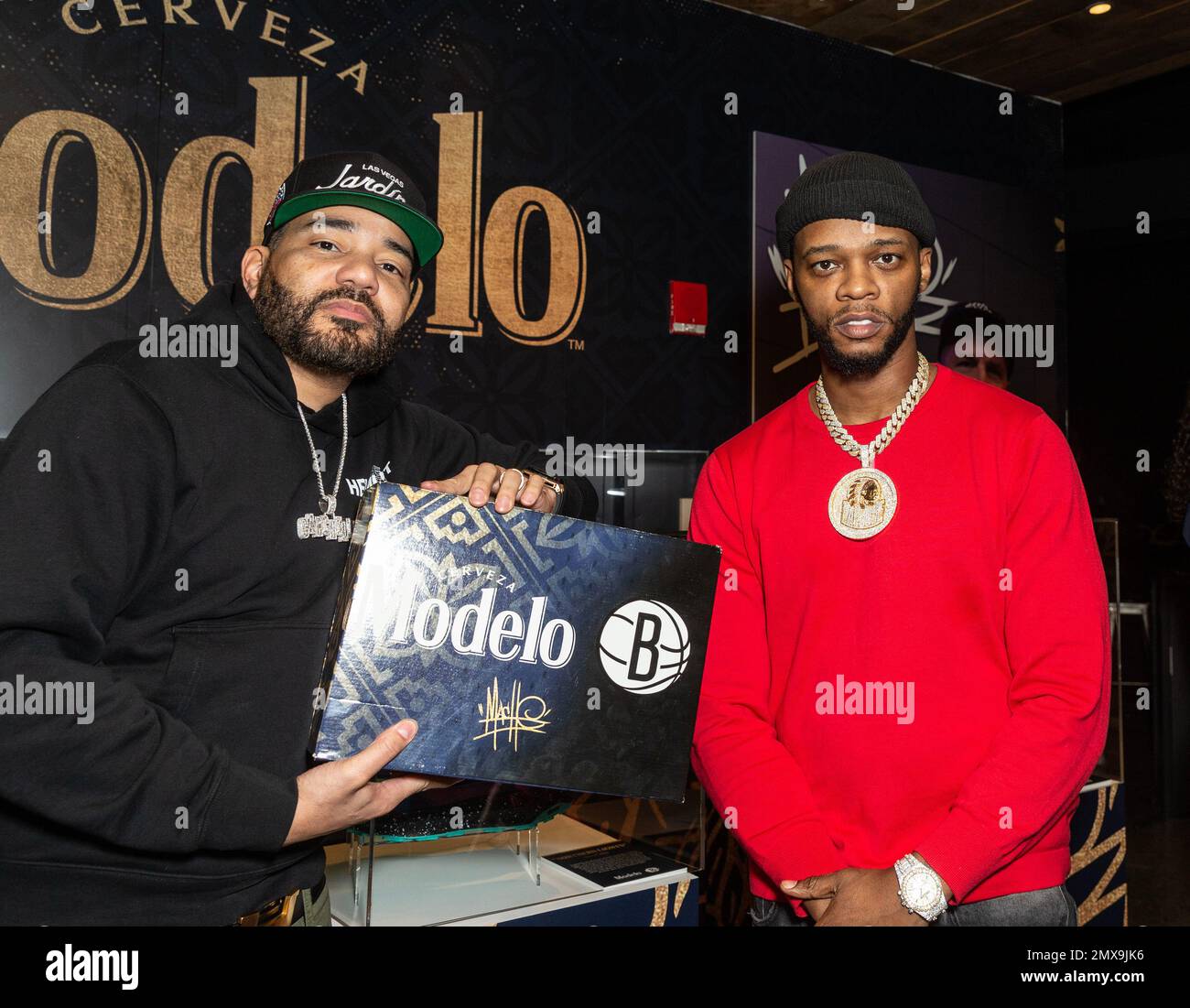 DJ Envy and Rapper Papoose attends Modelo and Brooklyn Nets pop-up ...