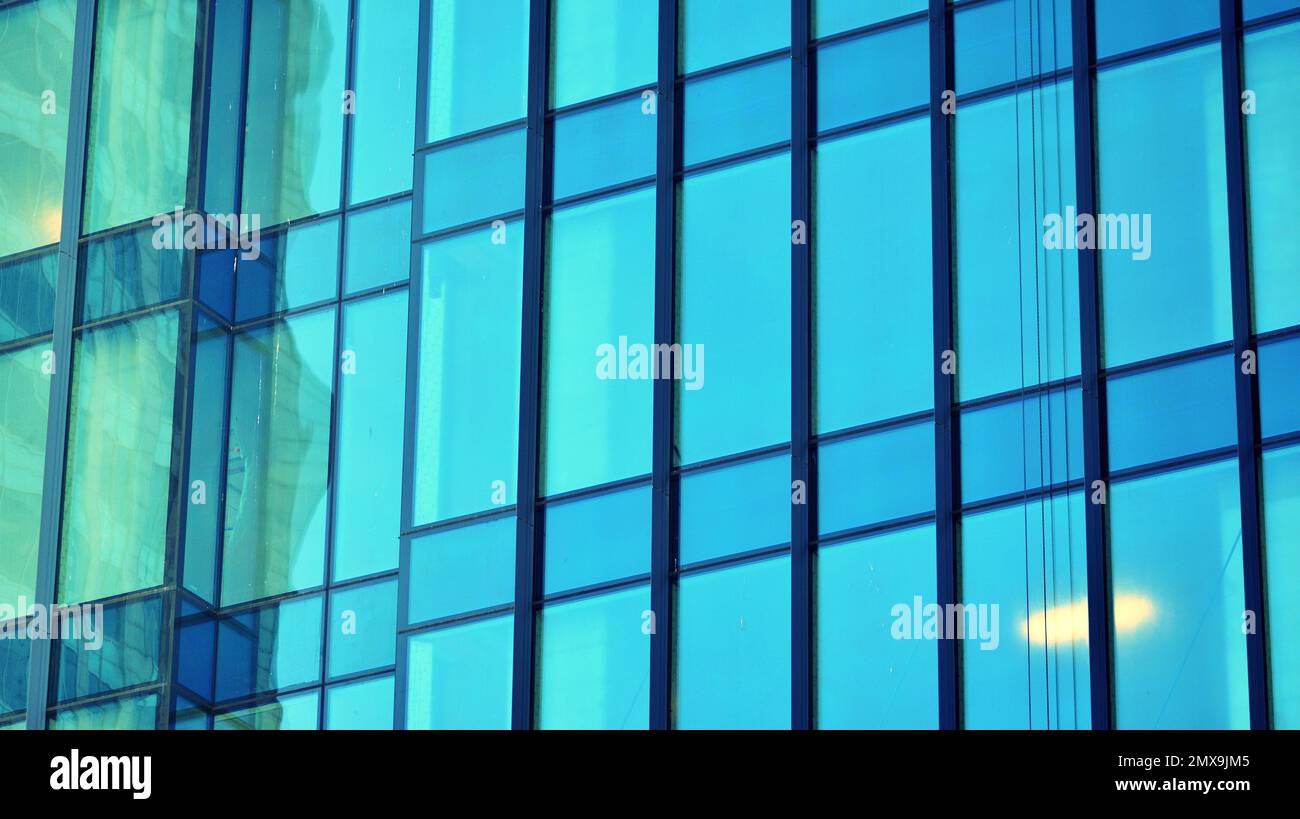 Fragments of building in business district of modern city. High-rise ...