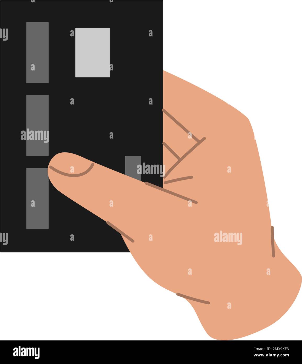 Hand holding a credit or debit card. Online payment. Mobile banking app ...