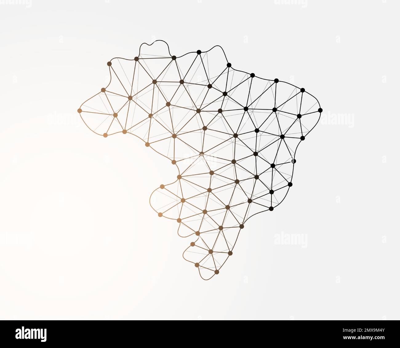 Brazil low poly symbol with connected dots. Brazil map design vector ...