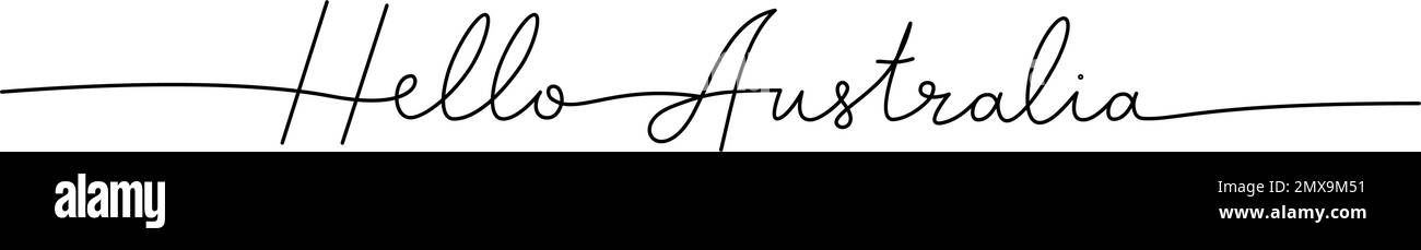 Hello Australia - word with continuous one line. Minimalist drawing of ...