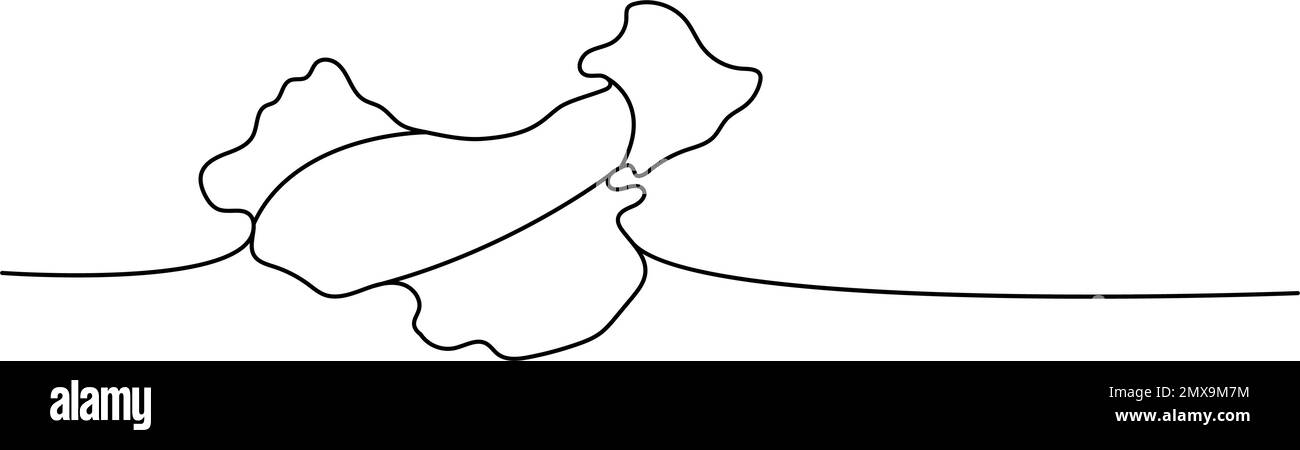 China silhouette one line continuous drawing. China country silhouette ...