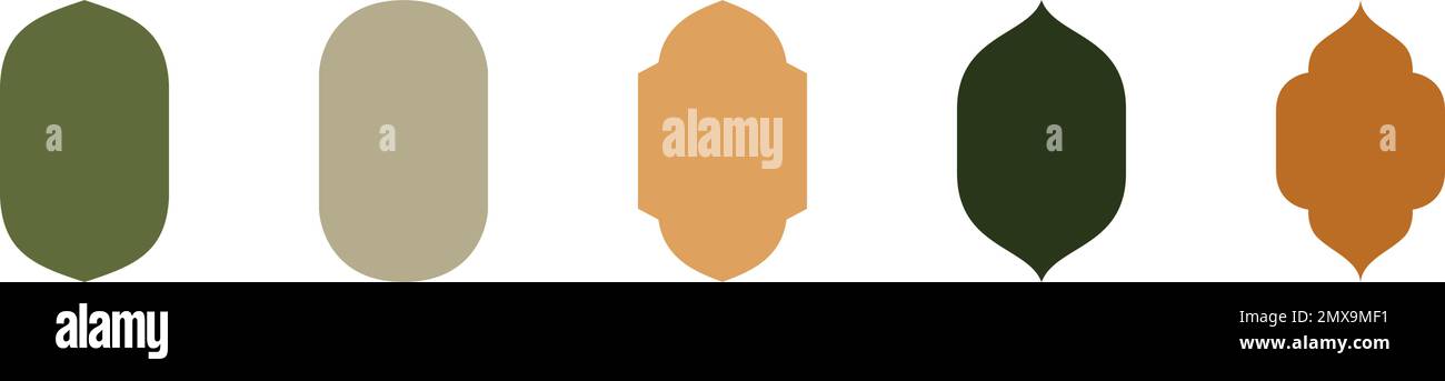 Islamic door and window shapes. Traditional islamic arches. Shapes of ...