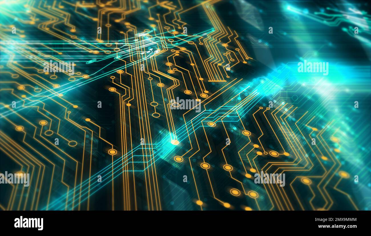 Electronics and technology. Circuit board pattern illustration Stock ...