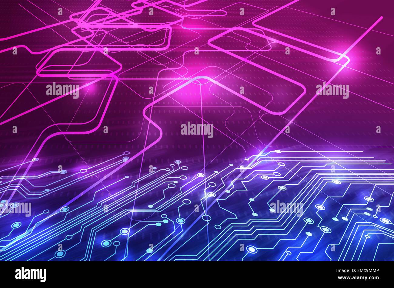 Electronics and technology. Circuit board pattern illustration Stock ...