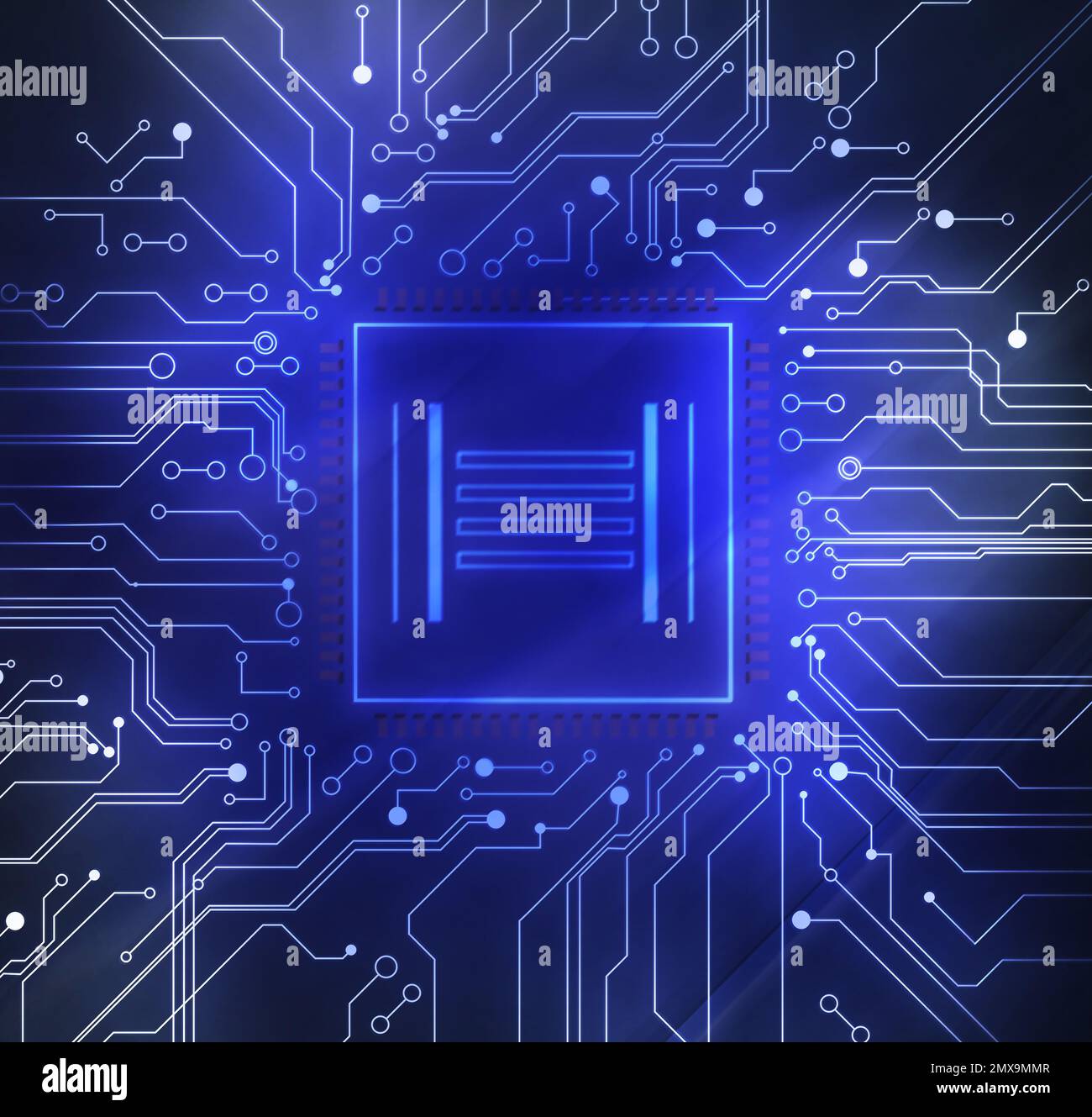 Electronics and technology. Circuit board with chip pattern ...