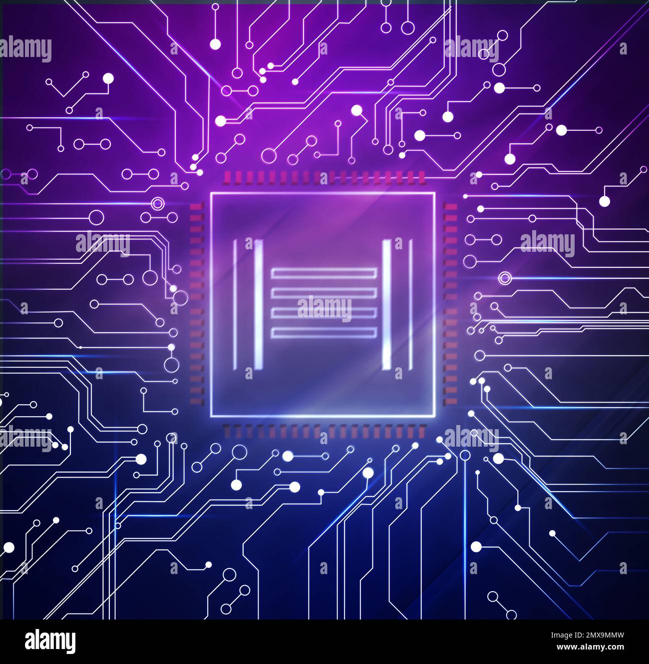 Electronics and technology. Circuit board with chip pattern ...