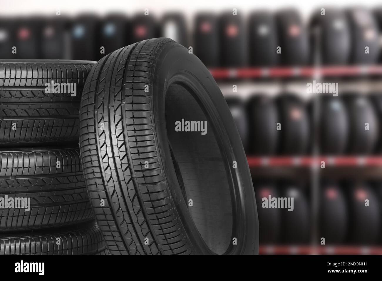 Black tires stacked in hi-res stock photography and images - Alamy