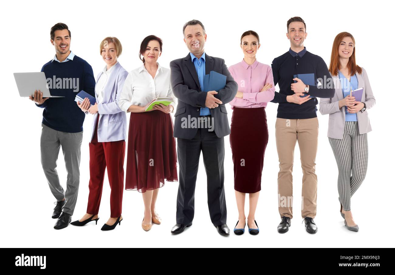 Group of teachers on white background. Banner design Stock Photo - Alamy