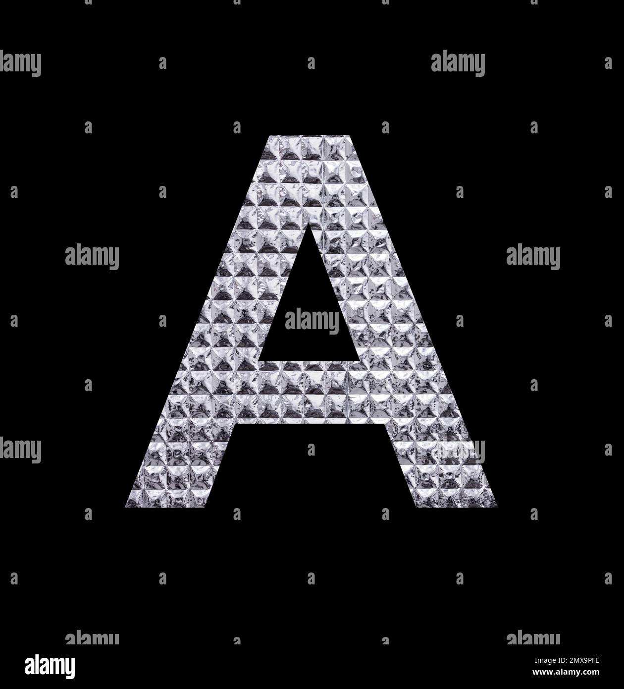 Alphabet letter A - Textured shiny silver paper Stock Photo - Alamy
