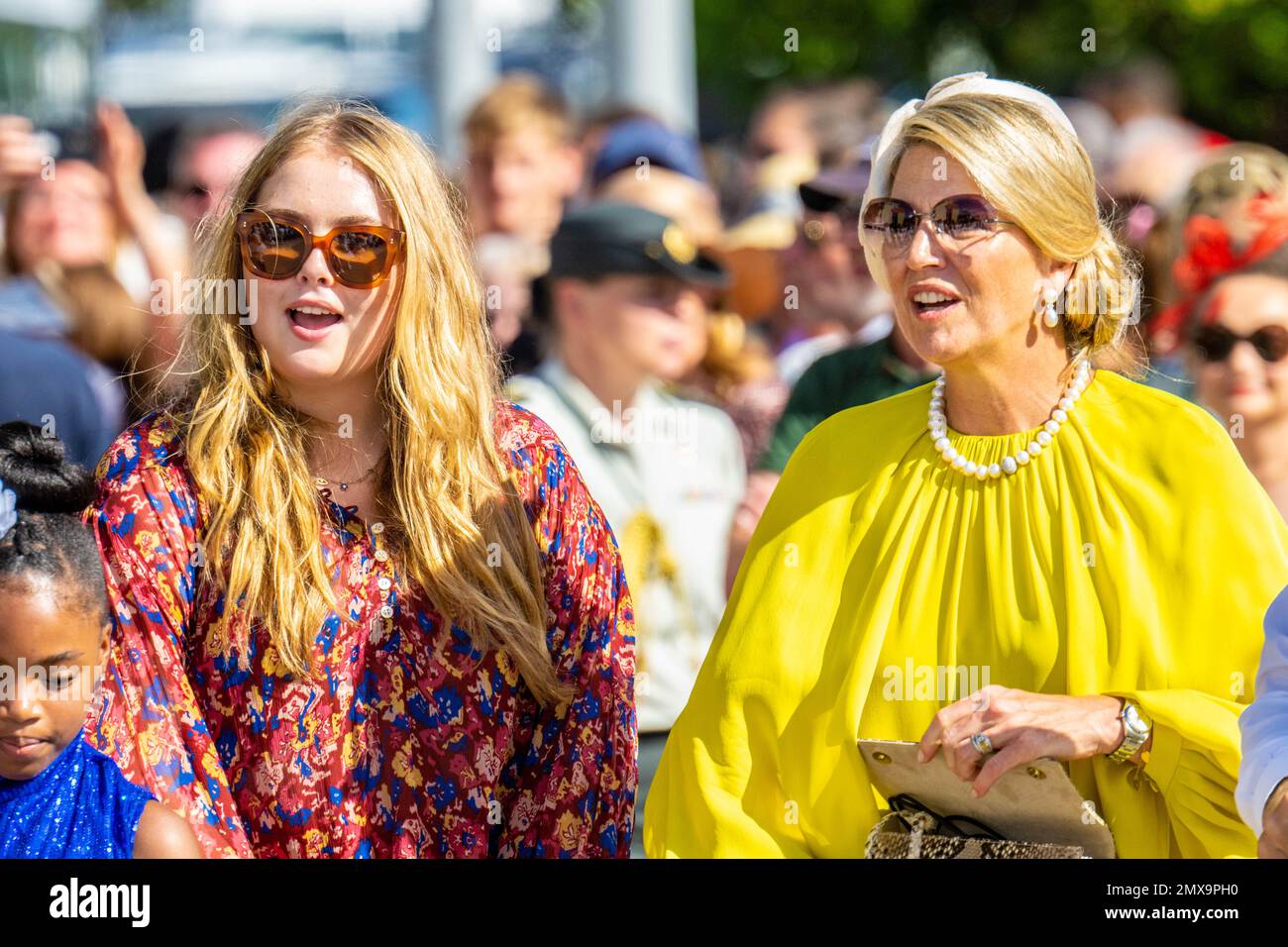 Queen Maxima of the Netherlands with Princess Amalia, Princess of ...
